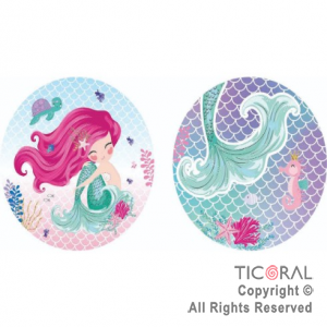 SIRENA STICKER 10 x 12 UNIDADES. Ticoral | Mayorista Cotillón y Repostería